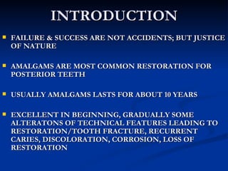 Failures Of Dental Amalgam | PPT