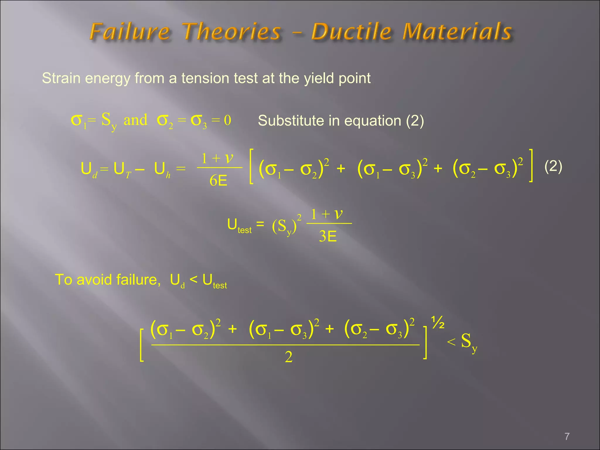 Failure Theories - Static Loads | PPT