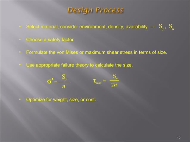 Failure Theories - Static Loads | PPT | Physics | Science