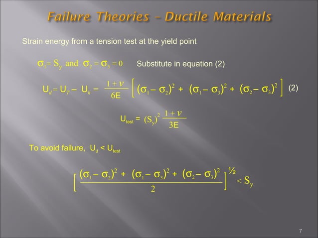Failure Theories - Static Loads | PPT | Physics | Science