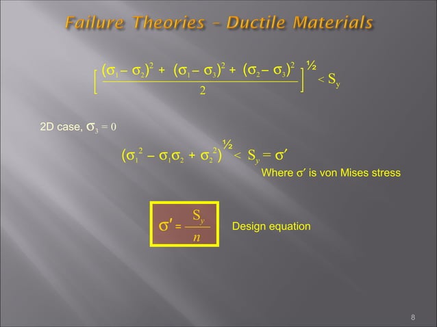 Failure Theories - Static Loads | PPT | Physics | Science