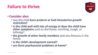 Failure to thrive in children - Presentation and approach | PDF
