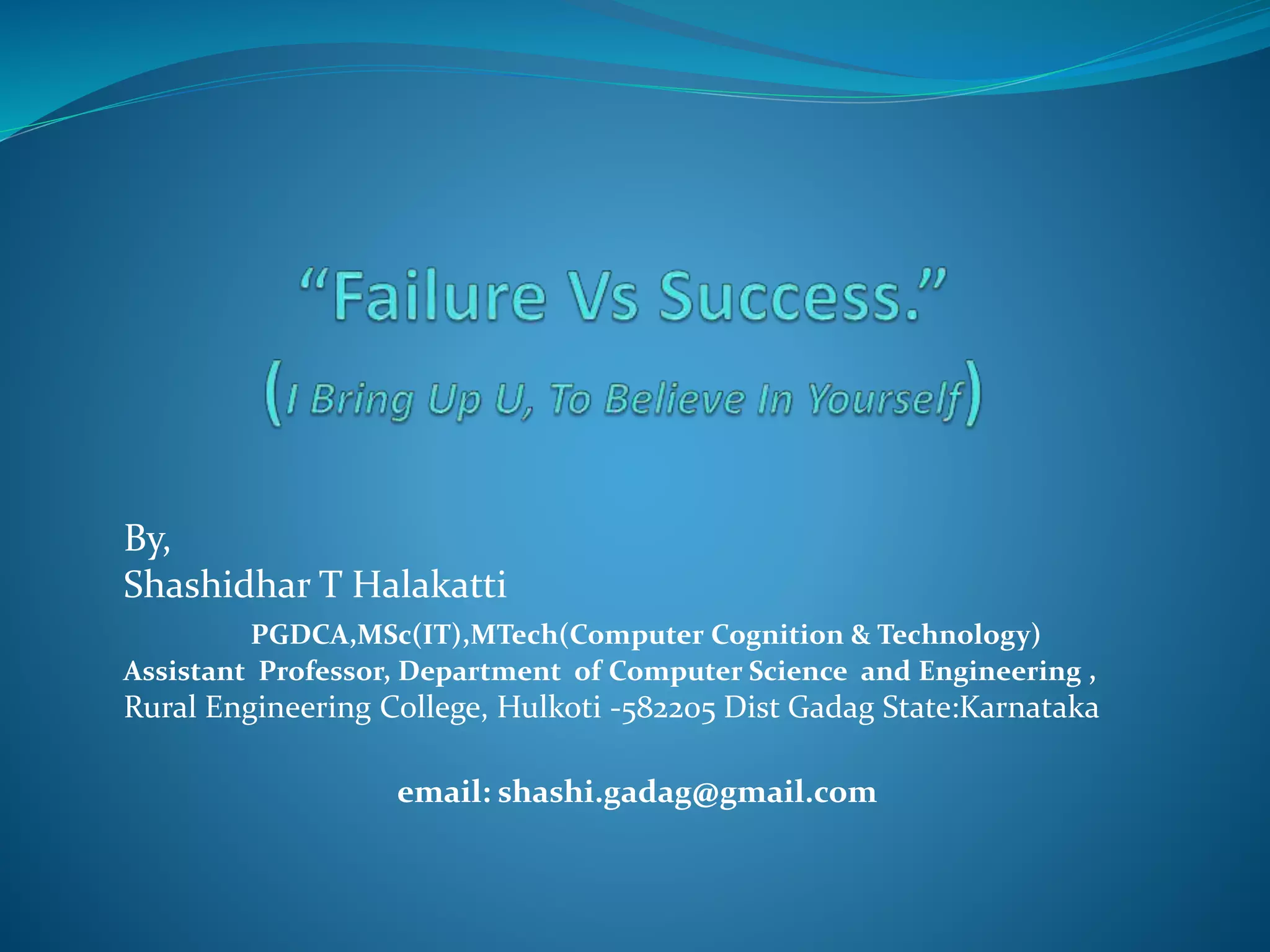 Failure vs Success | PPTX | Career Advice | Careers