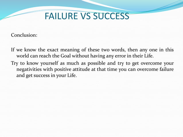Failure vs Success | PPTX | Career Advice | Careers