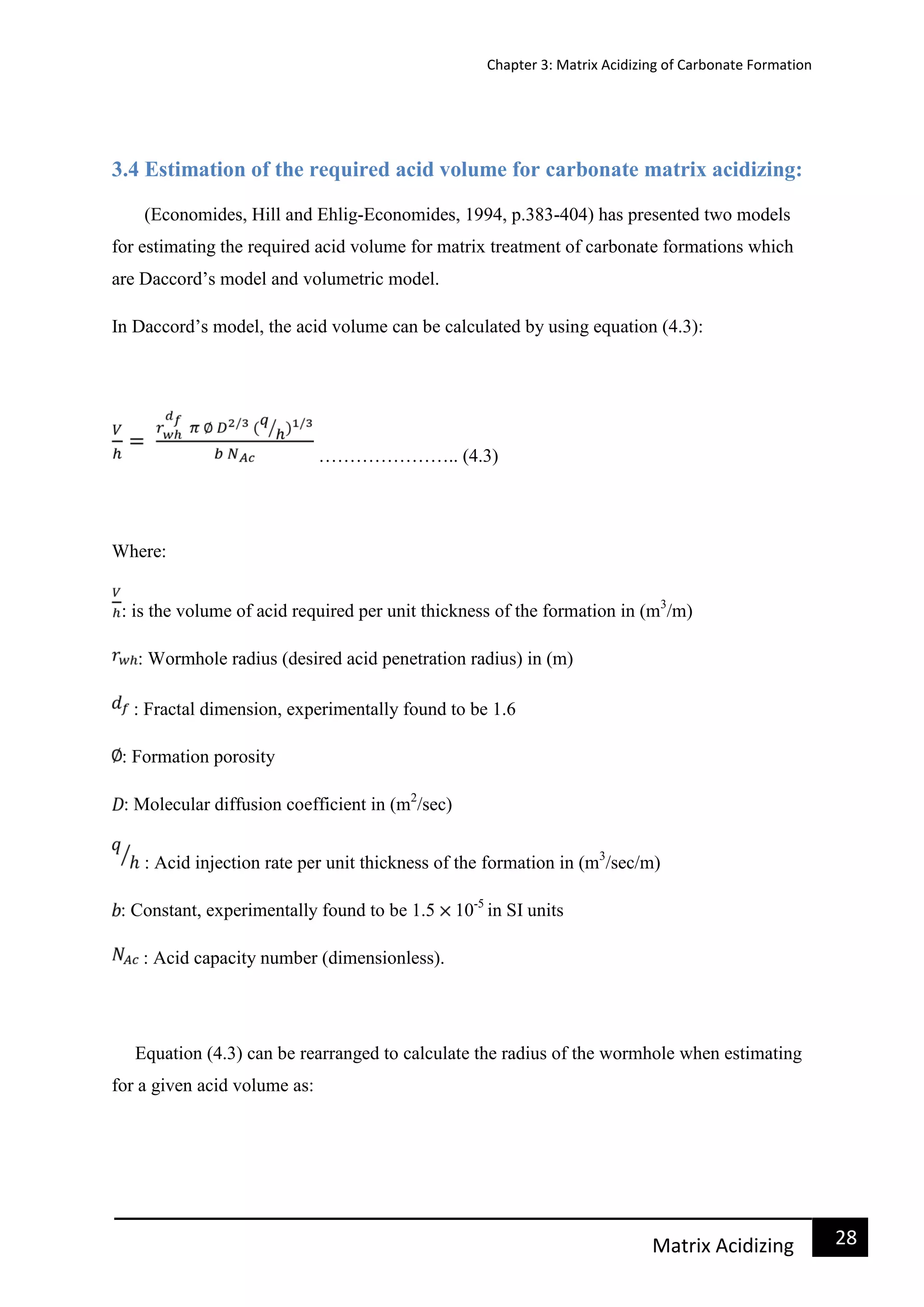 matrix acidizing in carbonate reservoir | PDF