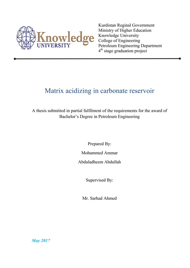 matrix acidizing in carbonate reservoir | PDF