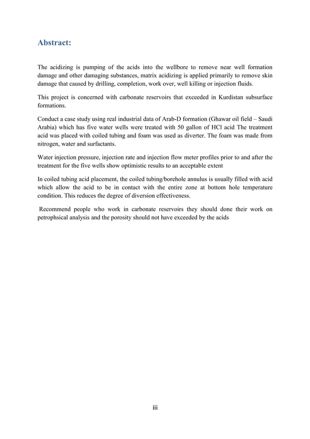 matrix acidizing in carbonate reservoir