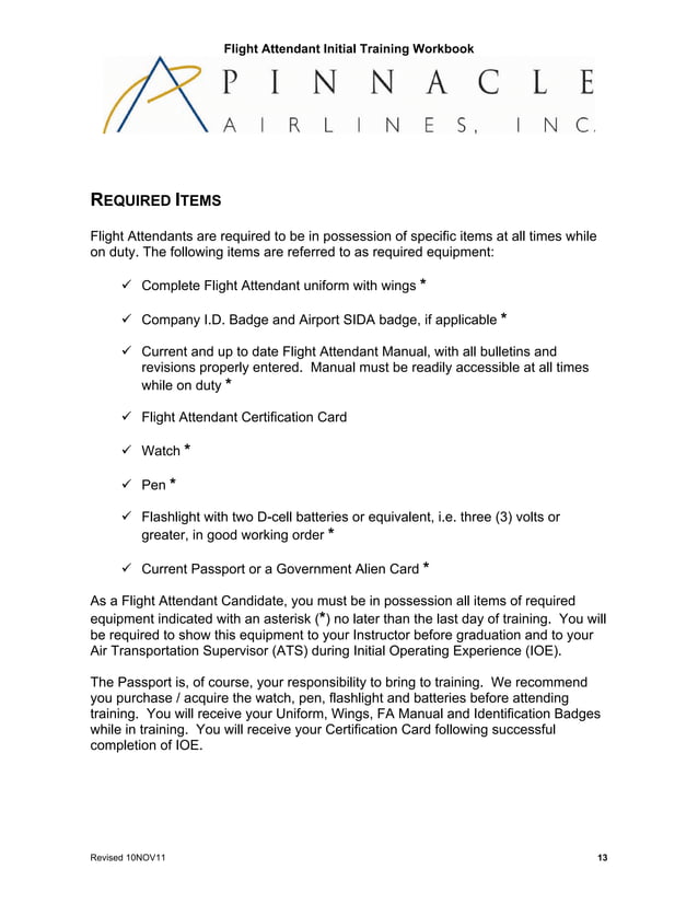 Cabin Crew Initial Training_packet | PDF