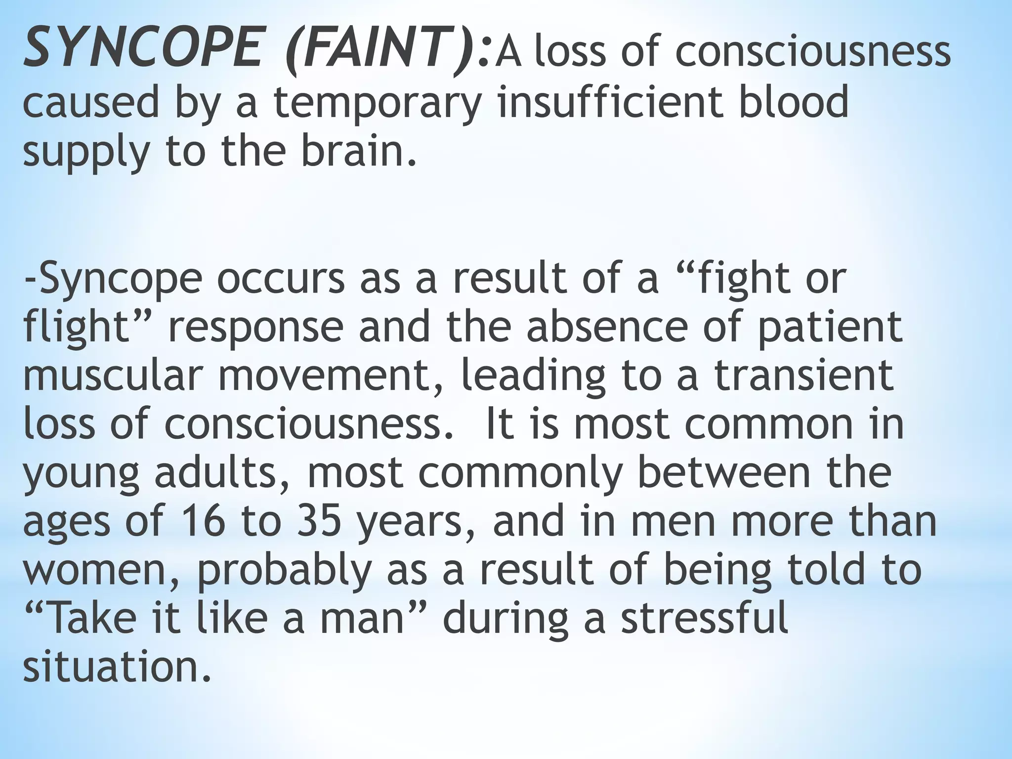 Fainting in dental clinic ppt | PPTX