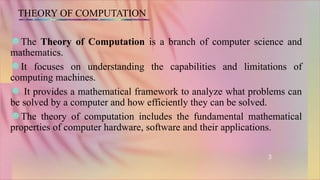 Finite Automata Theory, Computational Theory Basics | PPT