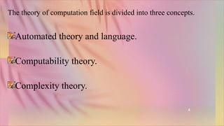 Finite Automata Theory, Computational Theory Basics | PPT
