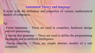 Finite Automata Theory, Computational Theory Basics | PPT