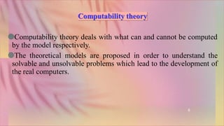 Finite Automata Theory, Computational Theory Basics | PPT