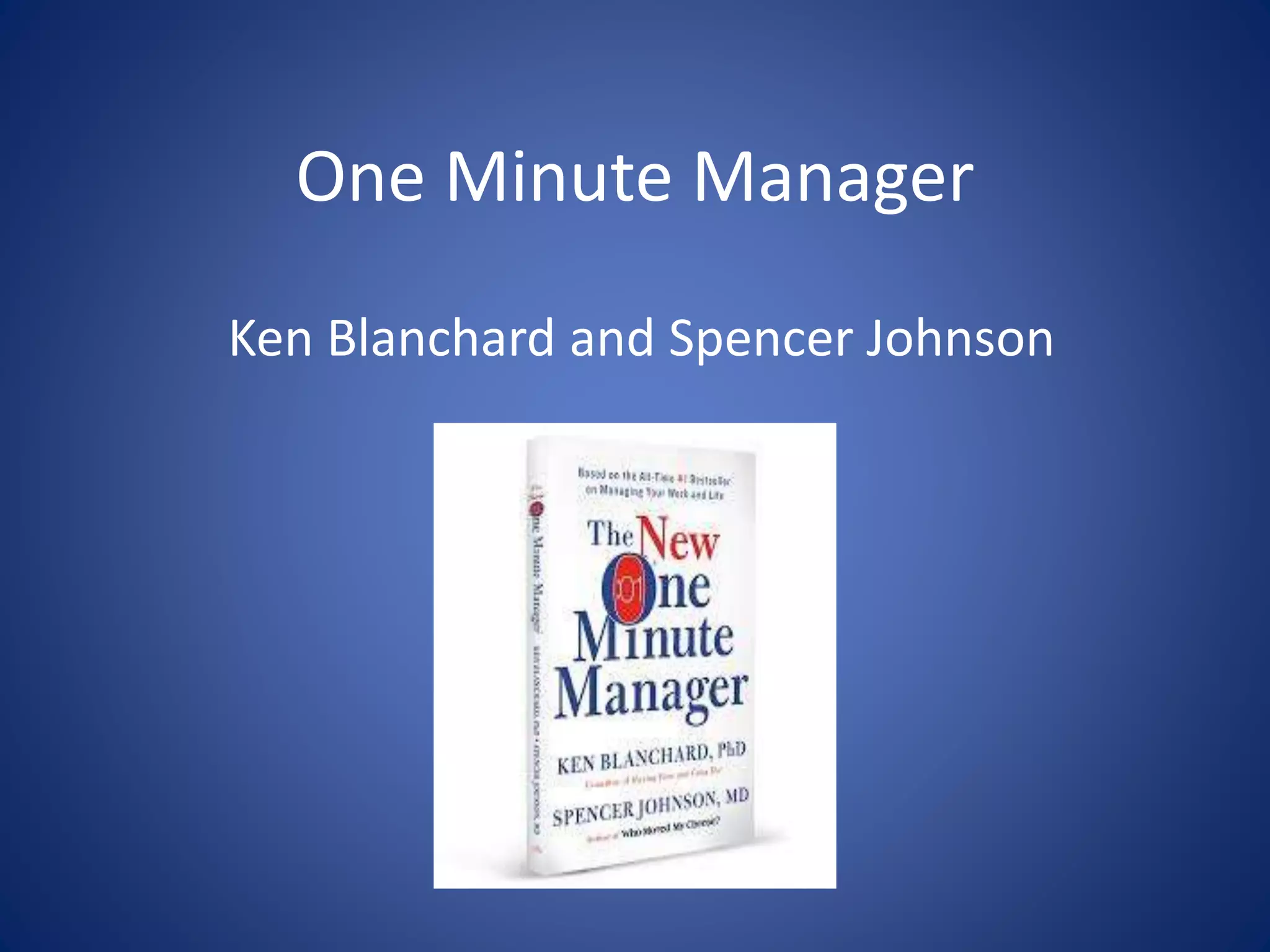 One Minute Manager Book review | PPT