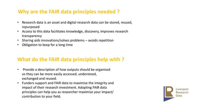 What are the FAIR data principles? | PPT