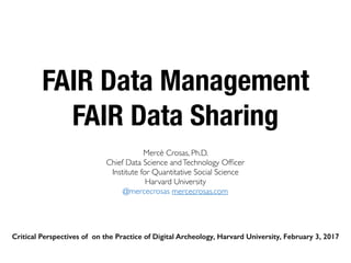 FAIR Data Management and FAIR Data Sharing | PPT