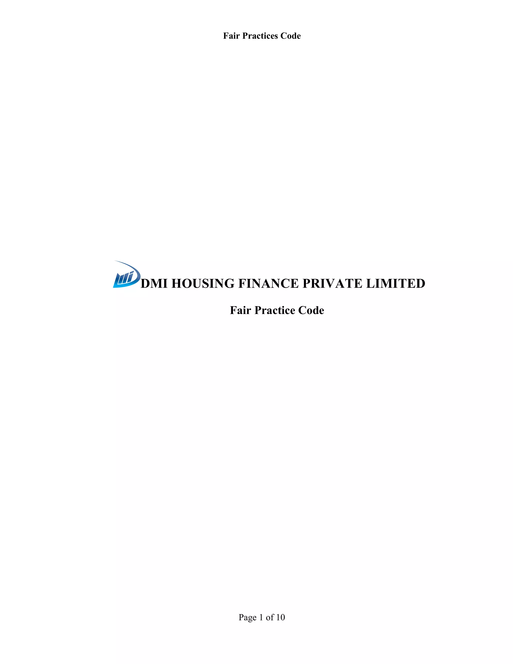 Fair practice code - DMI Housing Finance Pvt. Ltd. | PDF | Home ...