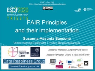 FAIR and FAIRsharing - ESOF 2020 | PPT