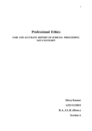 Fair and accurate report of judicial proceeding not contempt | DOCX