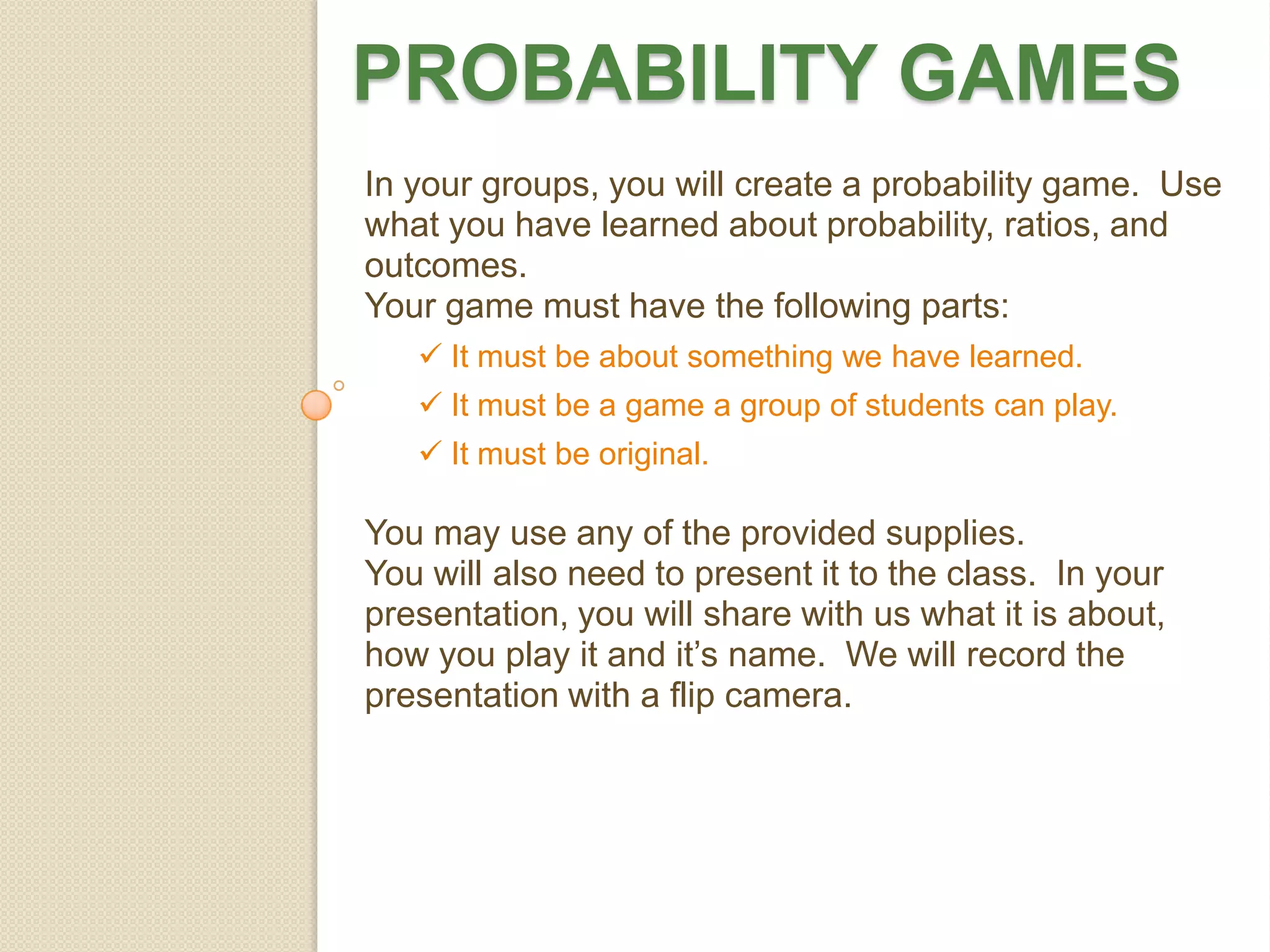 Fair and Unfair Games | PPTX