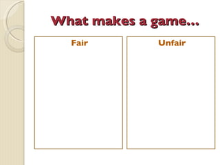 Fair and unfair games | PPT | Poker and Professional Gambling | Sports