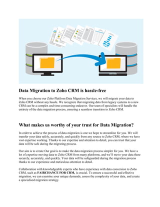 Data Migration Services Without disrupting your business processes, migrate your information ...