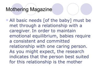 Attachment parenting, gender roles and (in)equalities of care | PPT