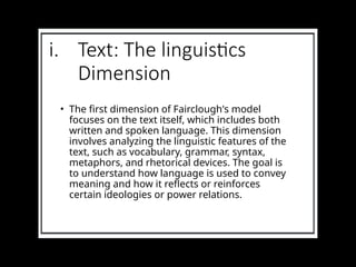 Fairclouph Three-Dimensional Model of Critical Discourse analysis.pptx
