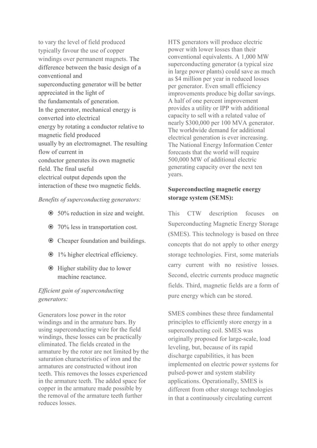superconductivity and its applications | DOCX | Physics | Science