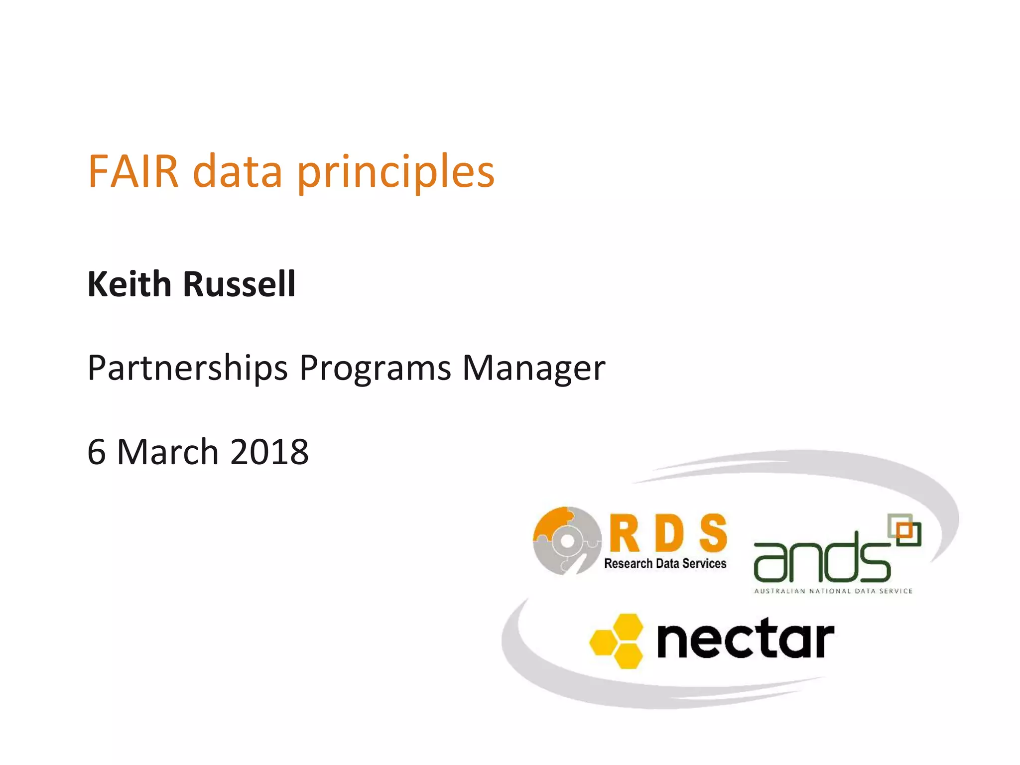 Fair data principles for AOASG | PPTX