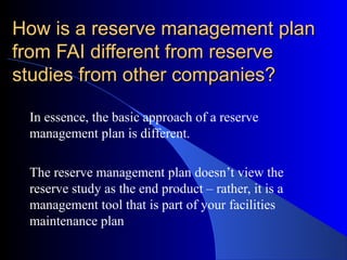 Reserve Management Plan | PPT