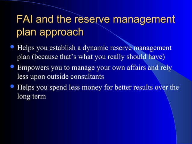 Reserve Management Plan | PPT