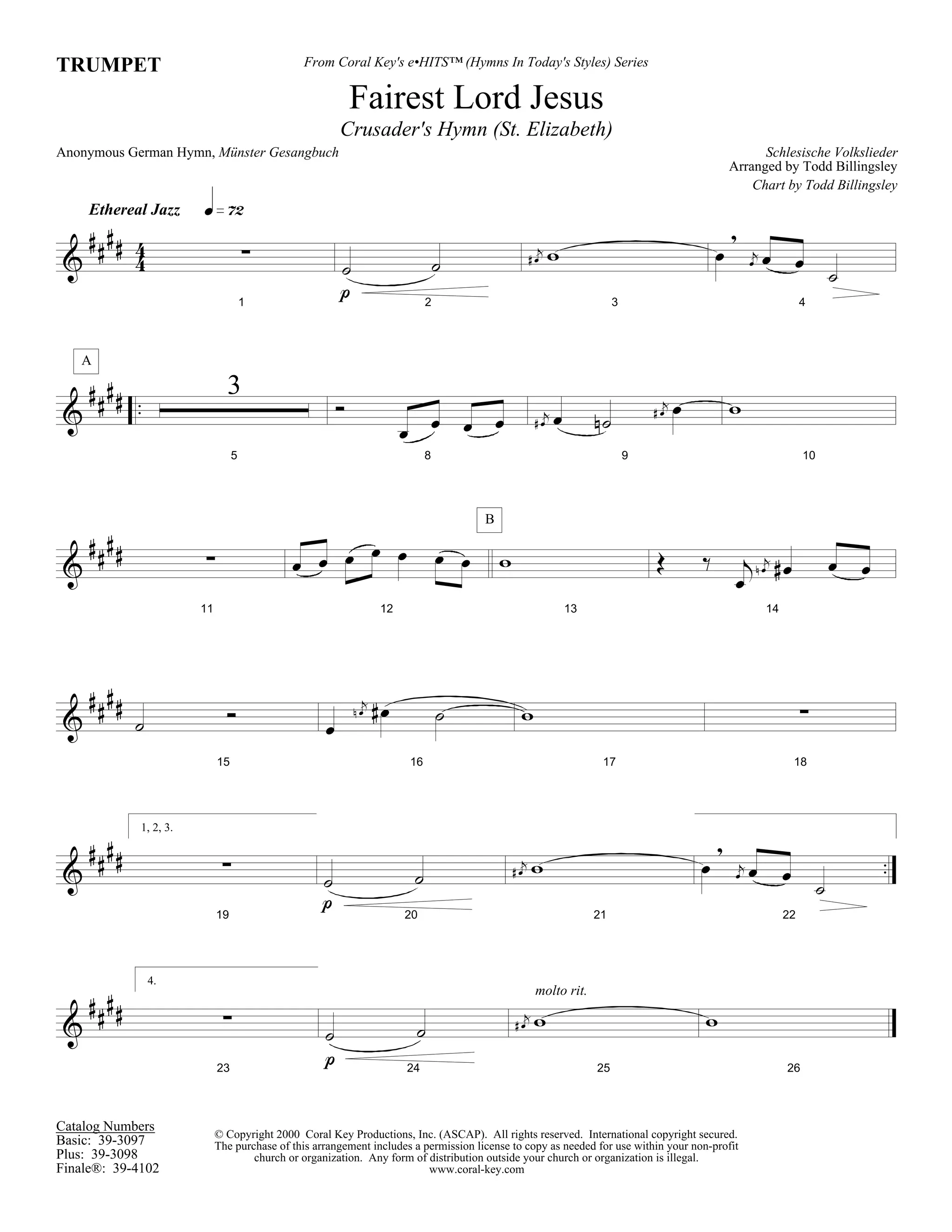 Fairest lord jesus (todd billingsley) orchestration | PDF