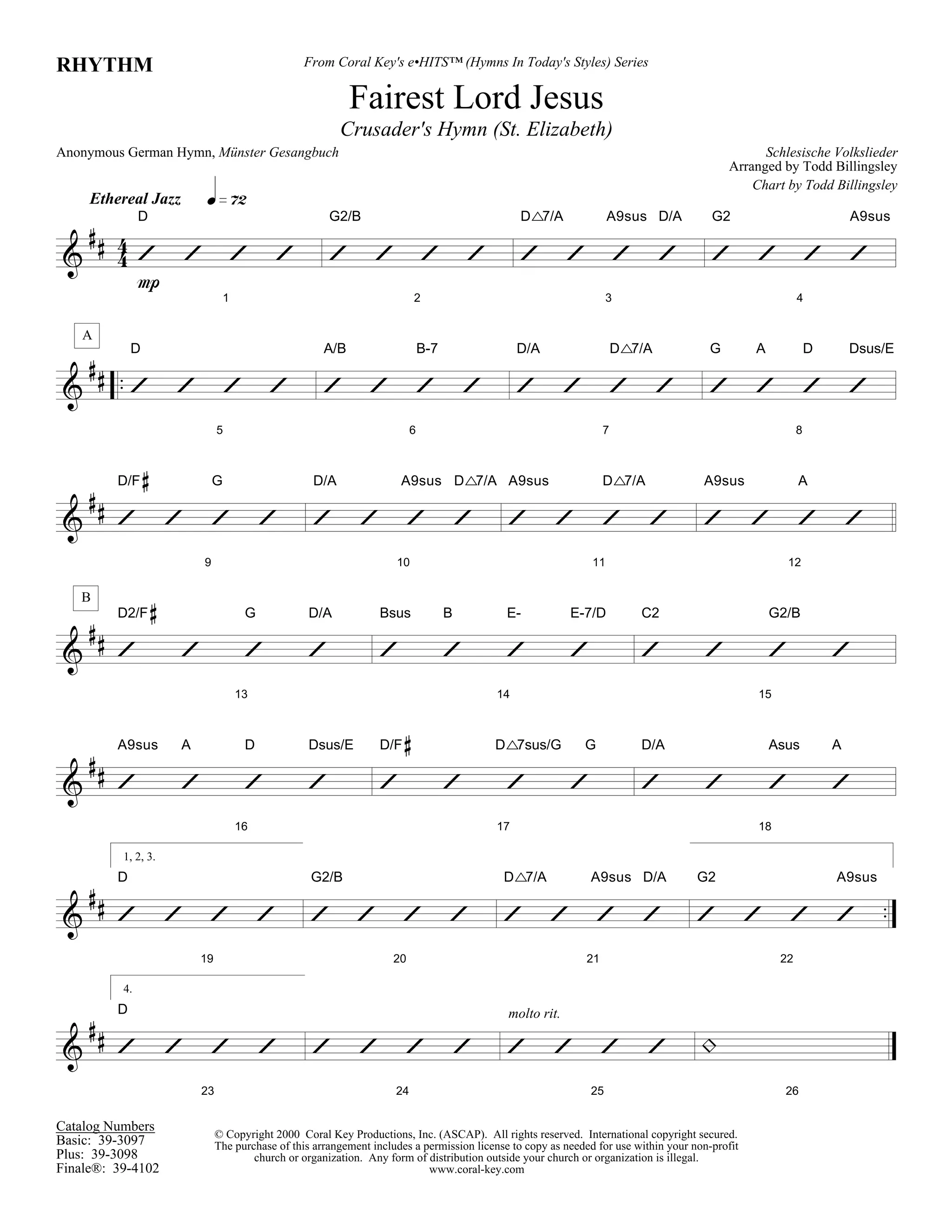 Fairest lord jesus (todd billingsley) orchestration | PDF