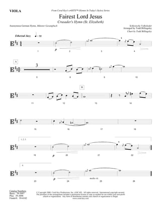 Fairest lord jesus (todd billingsley) orchestration | PDF