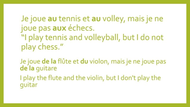 Faire vs jouer | PPTX