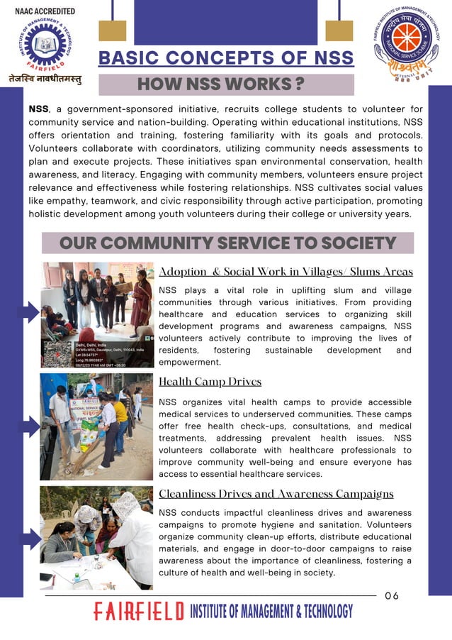 FAIRFIELD COLLEGE NSS UNIT BROCHURE.pdf | Non-Profit Organizations | Industries