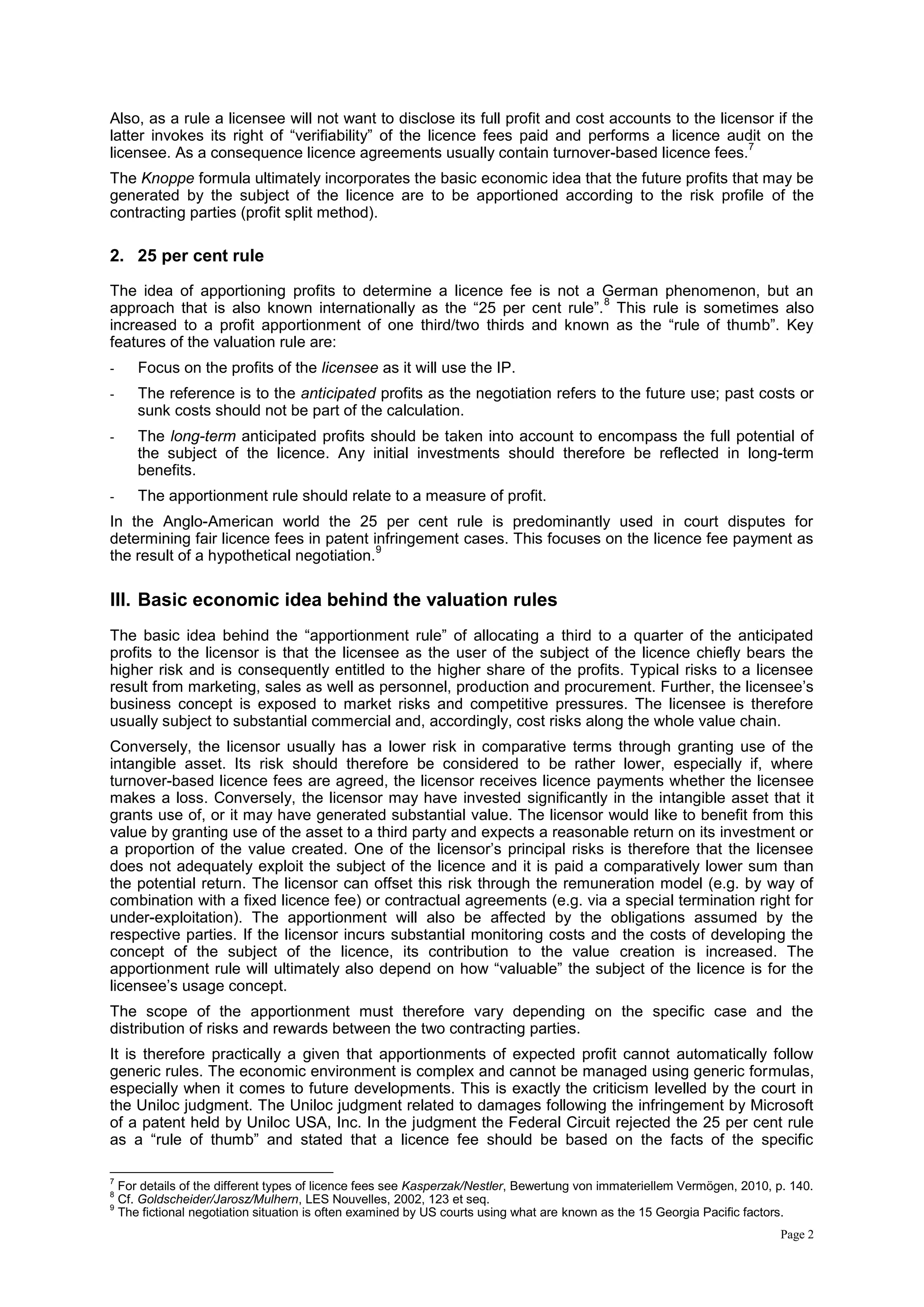 Fair licence-fee valuation using the profit split method | PDF