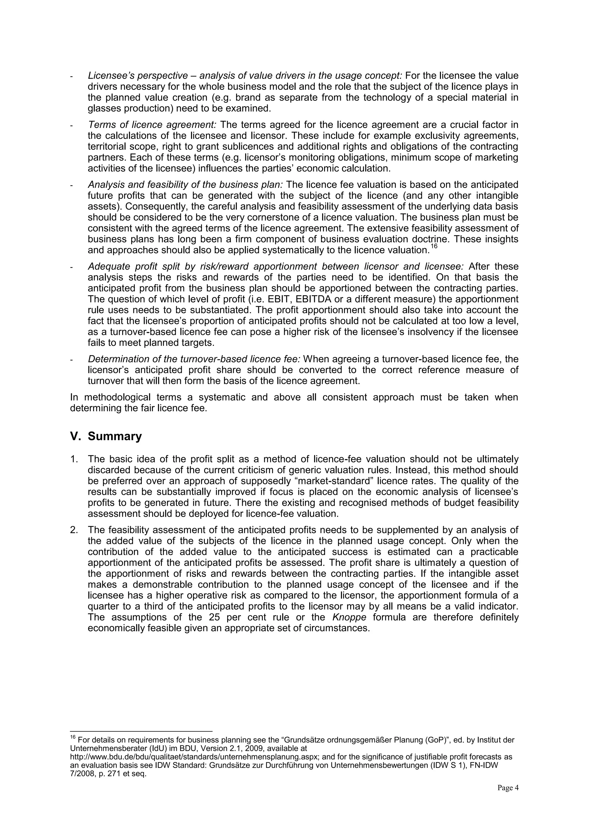 Fair licence-fee valuation using the profit split method | PDF
