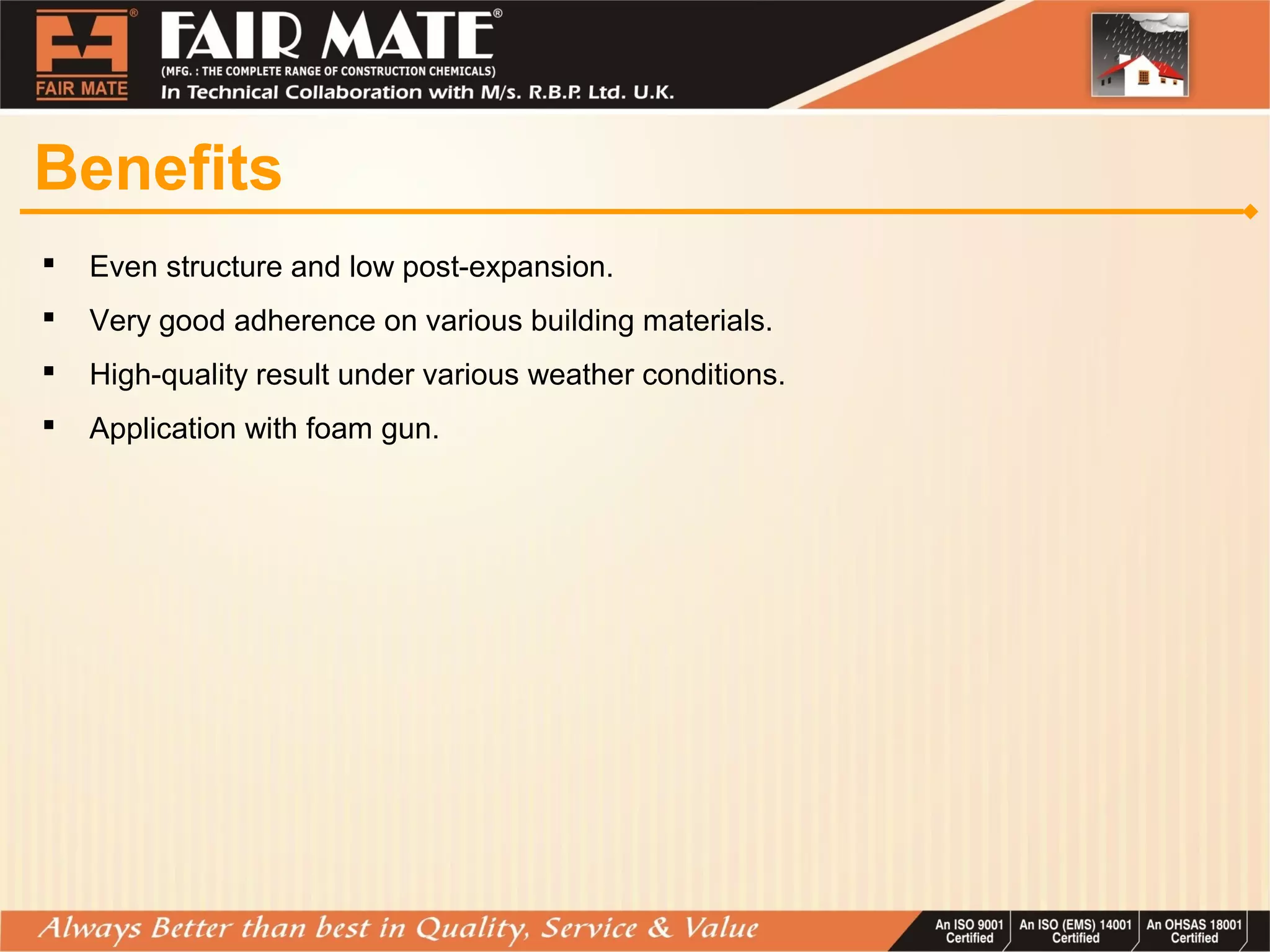 Fairmate penosil premium gunfoam | PPT