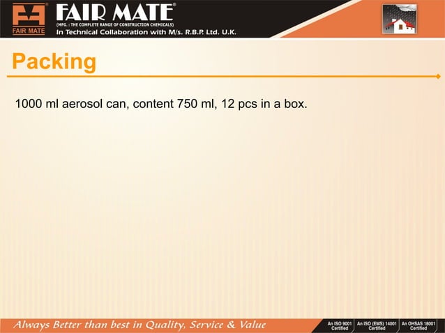 Fairmate penosil premium gunfoam | PPT