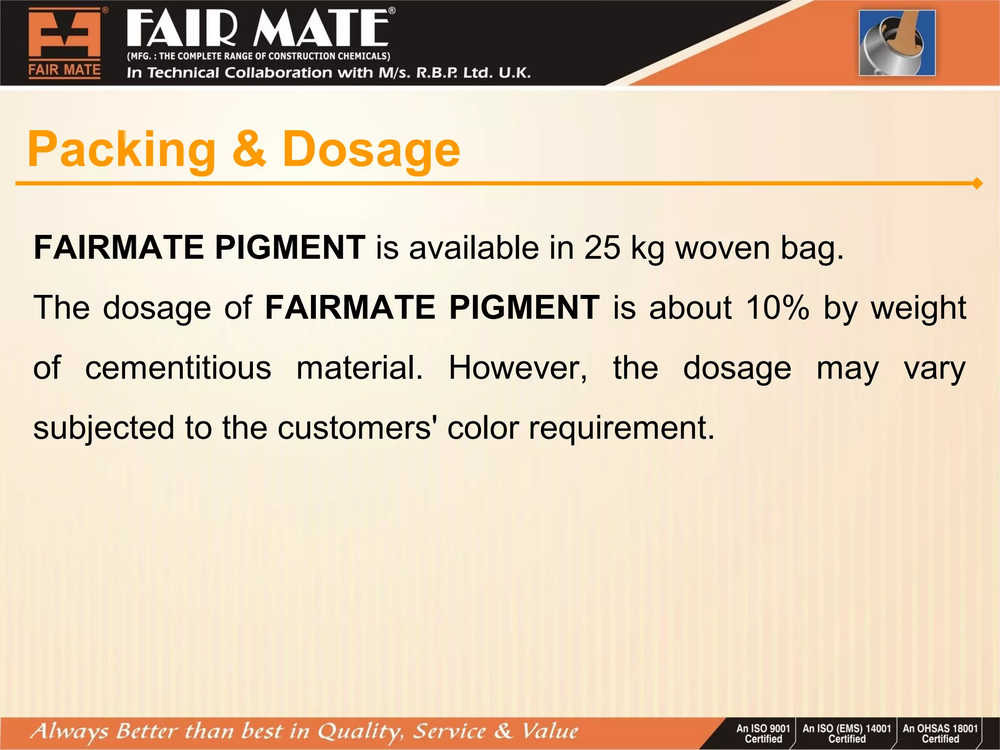 Fairmate pigment | PPT
