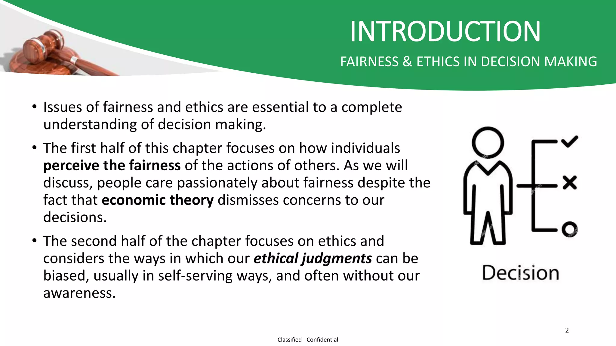 Fairness and ethics in decision making | PPT