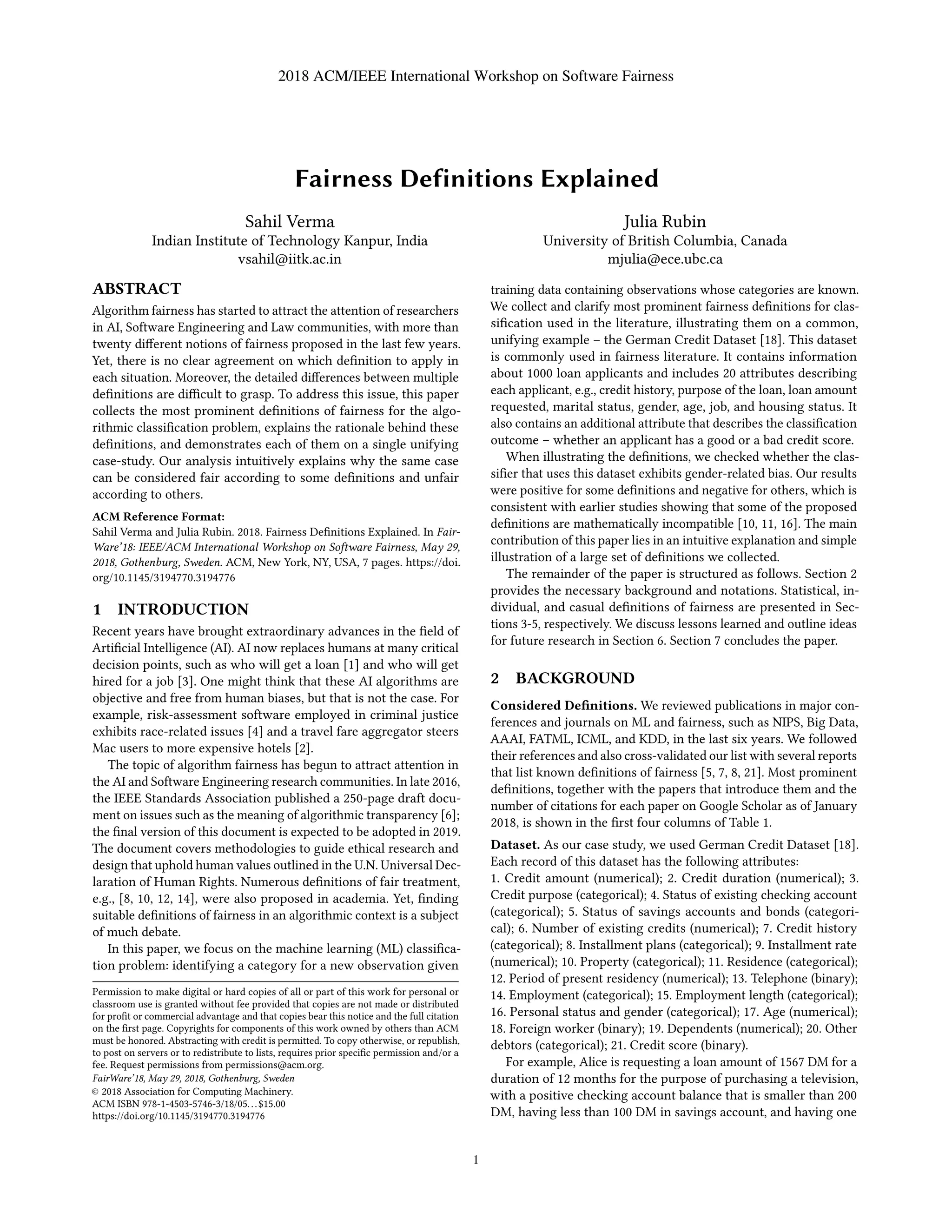 Fairness definitions explained | PDF