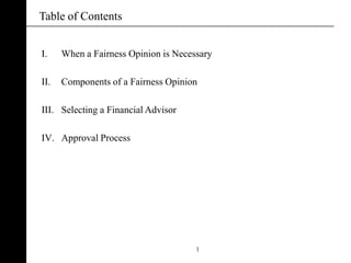 Fairness Opinion Overview | PPTX