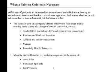 Fairness Opinion Overview | PPTX