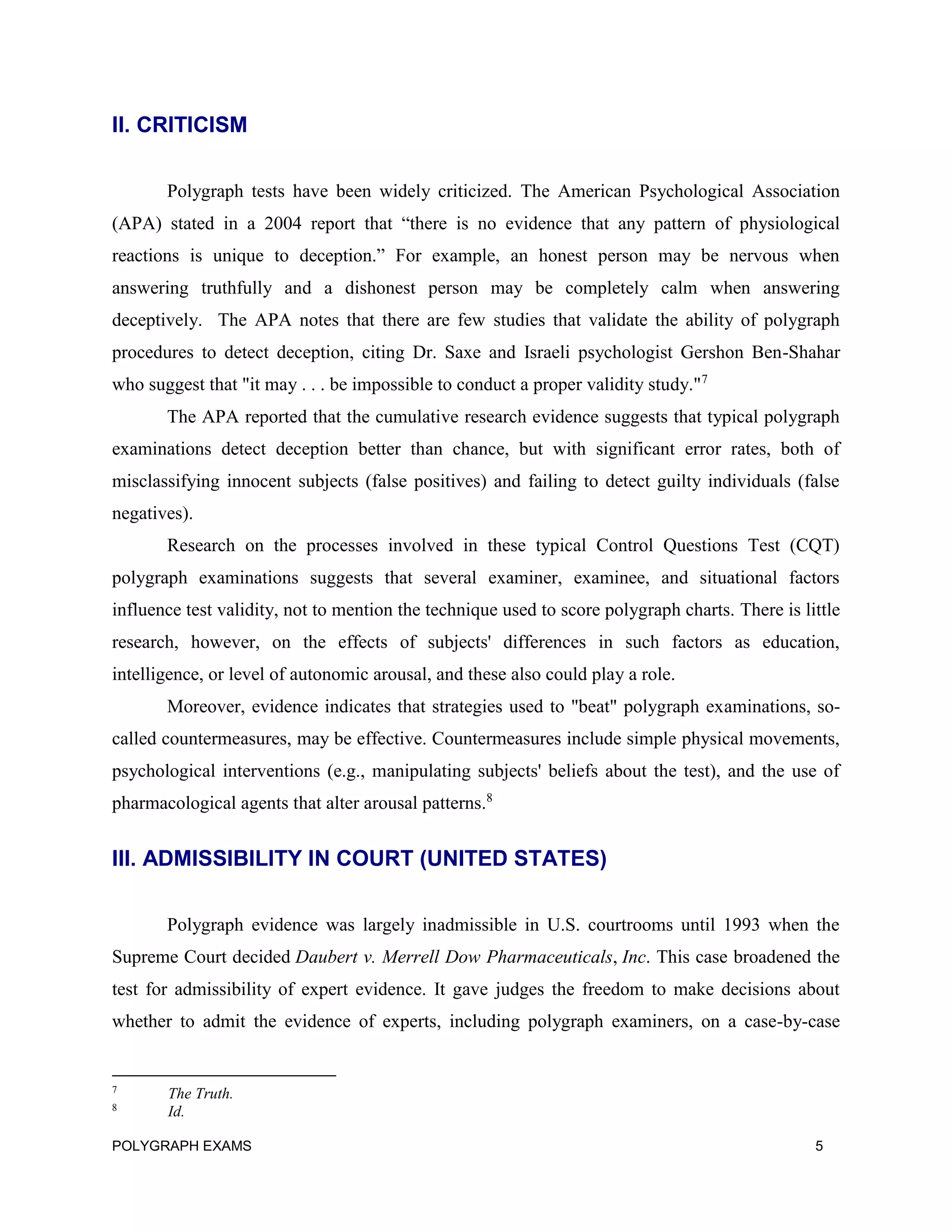 POLYGRAPH EXAMS: RELIABILITY AND TRAINING_eng | PDF