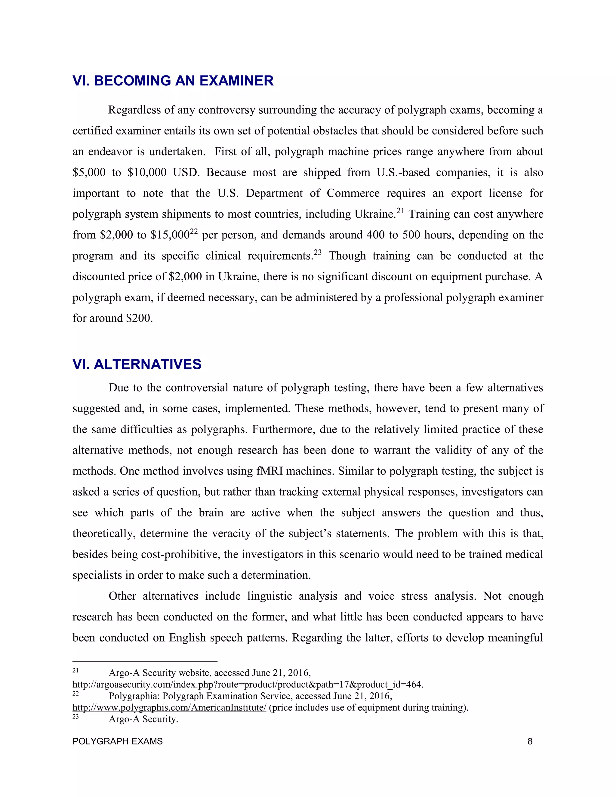 POLYGRAPH EXAMS: RELIABILITY AND TRAINING_eng | PDF