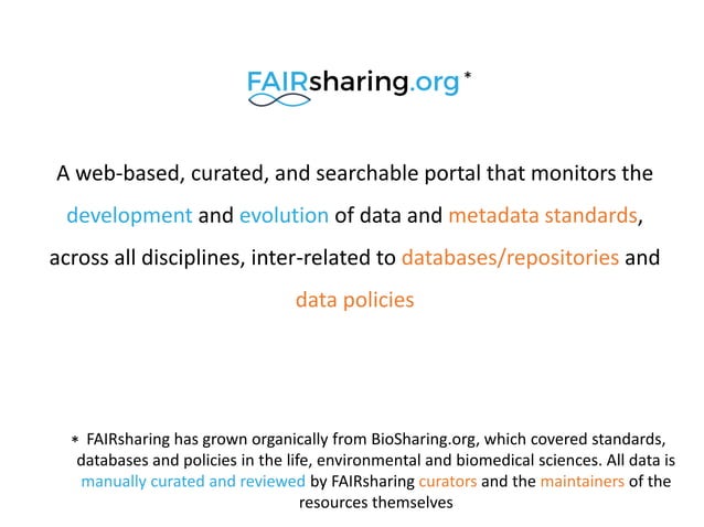 OSFair2017 Workshop | FAIRSharing | PPT
