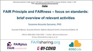 FAIR data and standards for a coordinated COVID-19 response | PPT